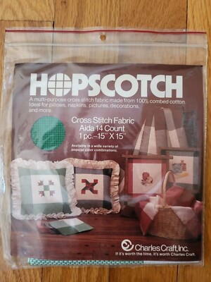 Charles Craft Hopscotch Green Plaid Aida Cloth Cross Stitch Fabric 14 ...