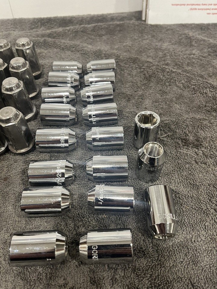 LARGE LOT OF LUG NUTS,LOCK LUGS, CHROME & BLACK 14X2 , 1/2”x20 , Ford ...