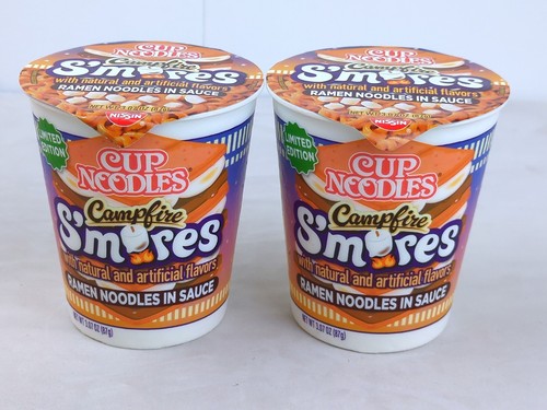 2x CAMPFIRE S'MORES Flavor Nissin Ramen Cup Noodles 3.07oz Dry, LIMITED ...
