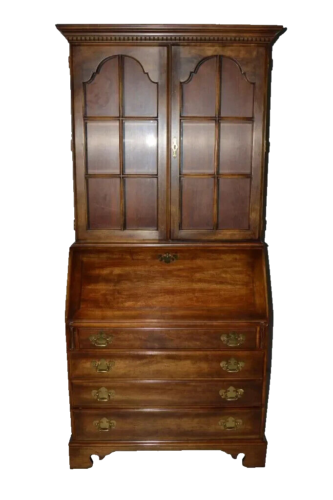 Statton John Hancock Style Cherry Secretary Desk W Bookcase Maryland ...