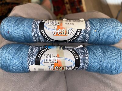Blu Jeans (Plymouth Yarn) 100% Indigo cotton Blue | eBay
