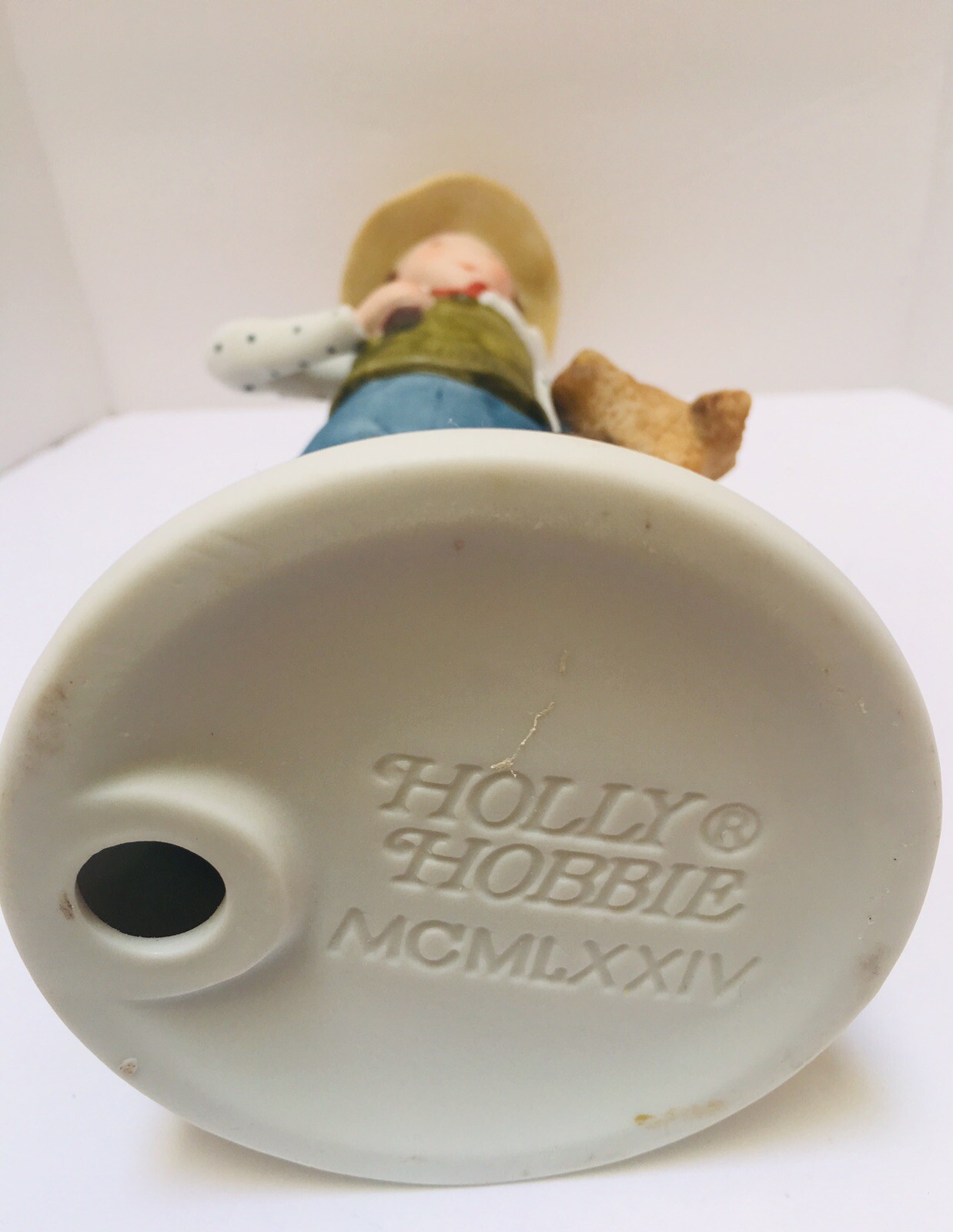 Holly Hobbie 1974 8" DELUXE Figurine Robby Boy With Dog WHF-313 Ceramic ...