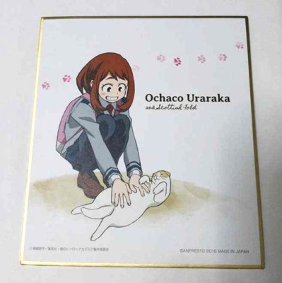 My Hero Academia Shikishi Autograph Ochako Uraraka with Cat 13.5cm UA ...