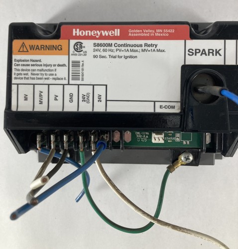 Honeywell S8600M Continuous Retry Spark Ignition Control Module REV A ...