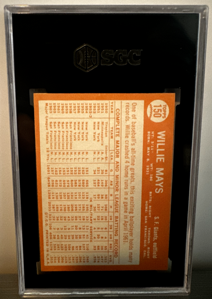 1964 Topps #150 Willie Mays SGC 6 EX-NM | eBay