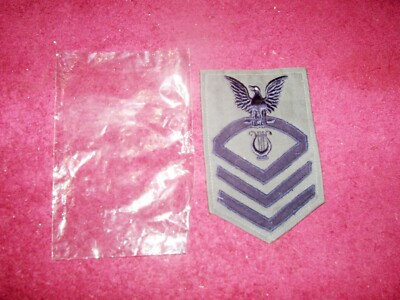 RARE WW II GRAY US NAVY USN CPO MUSICIAN RATE / PATCH CHIEF PETTY ...
