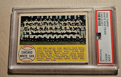 1958 Topps #256 Chicago White Sox Team Checklist PSA 2 GOOD AUCT#12204 ...