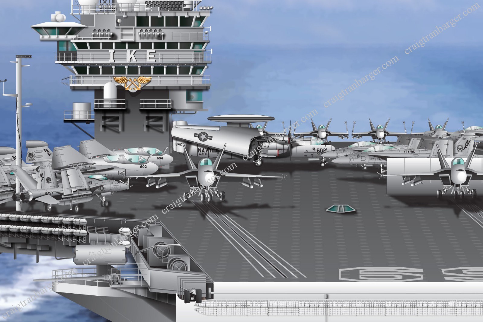 CVN69,aircraft,carrier,USS,Dwight Eisenhower,f18,hornet,ea6b,prowler,e2 ...