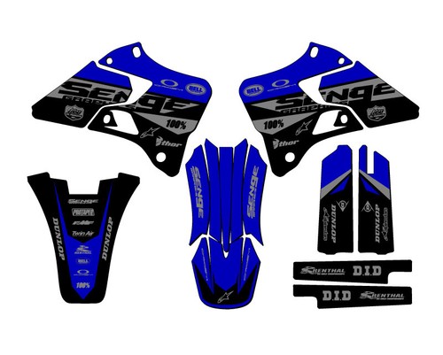 2000-2001 YZ 125 BINARY Blue Senge Graphics Kit Compatible with Yamaha ...
