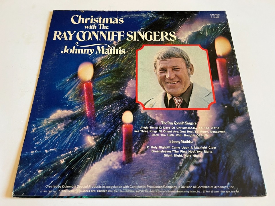 Johnny Mathis Christmas LP Shrink VG+ Cover EX Vinyl Inner Liner ...
