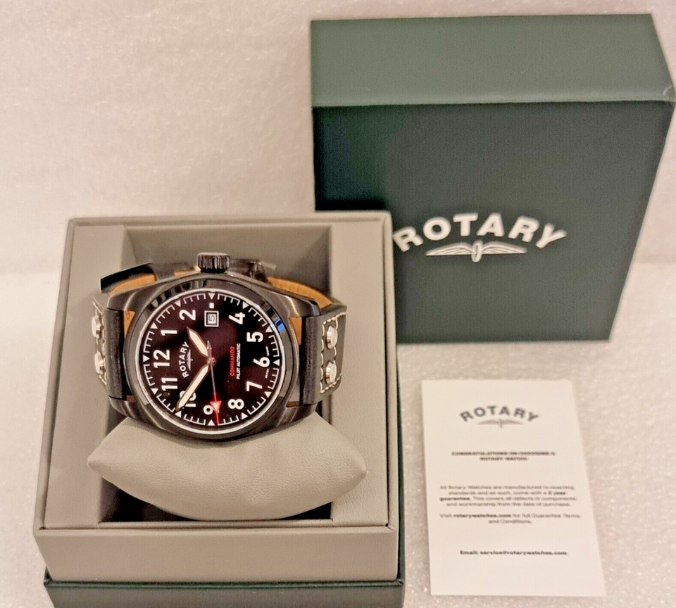 Rotary GS05474-19 Pilot Commando 21 jewel automatic new/boxed/WARRANTY ...
