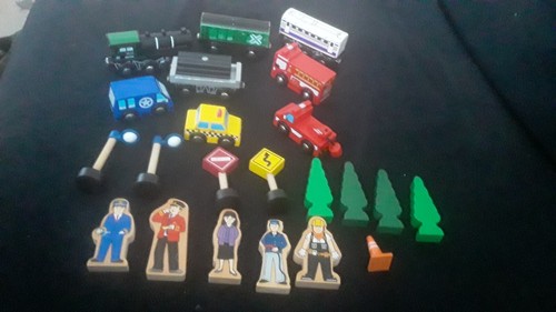 Imaginarium Wooden Train Lot Engine Car People Toys R Us WORKS WITH ...