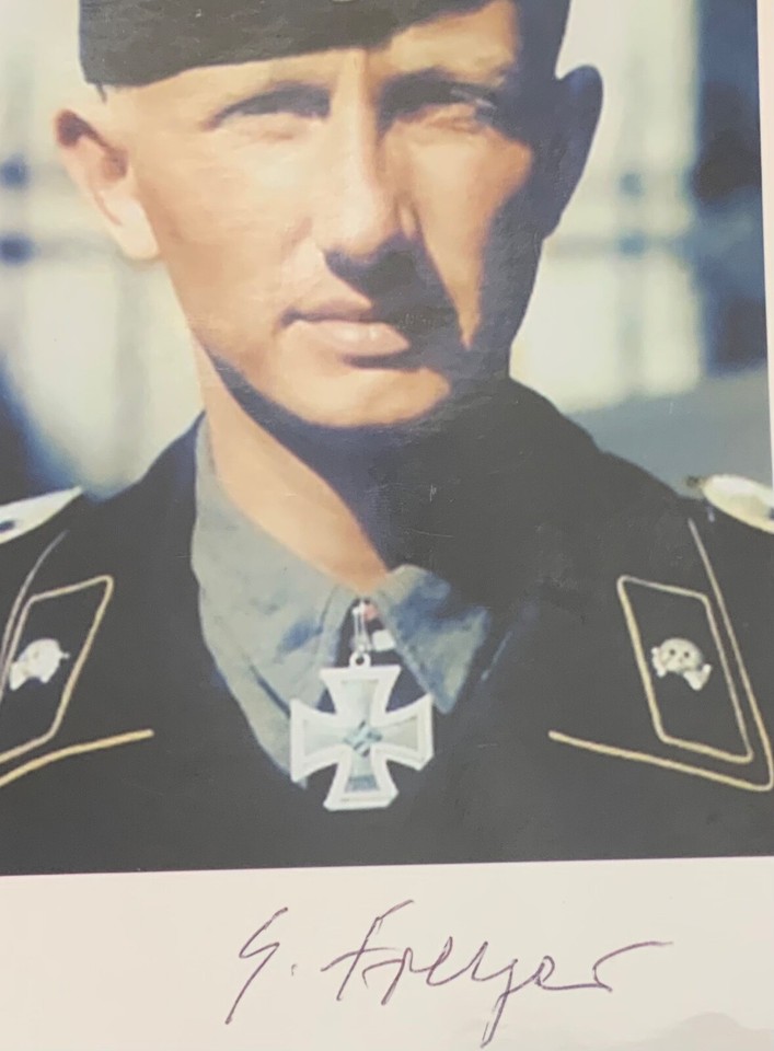 WWII German Panzer Ace Siegfried Freyer Knights Cross Signed Photo | eBay