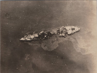 WW2 US attacks Japan 1945 Japanese battleship Hyuga Kure Sunk Original ...