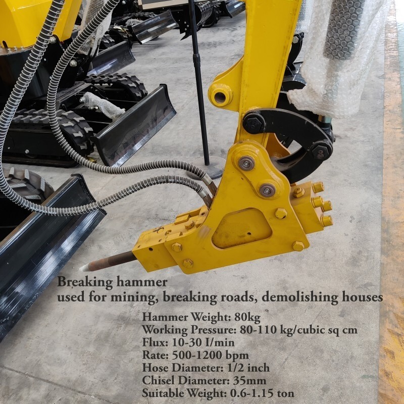 Mini Excavator Concrete Breaker Attachment Drilling Tool Hydraulic ...