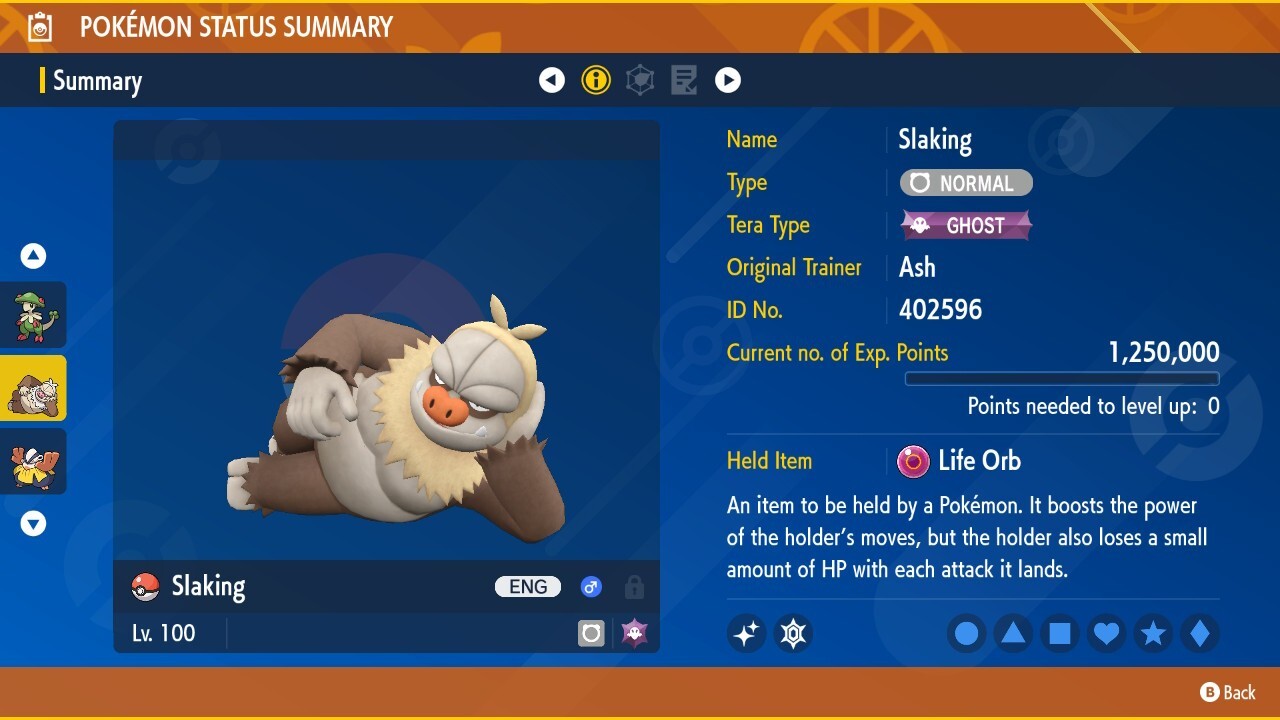 Shiny Slaking 6IVs Tera Type: Ghost Pokémon Scarlet and Violet | eBay
