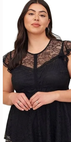 Torrid Vampirecore Goth Black Lace Top, Lined, Women’s Size 2 Short ...