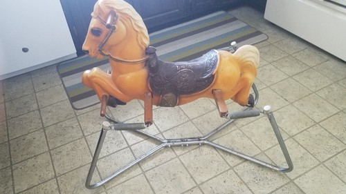 Vintage Plastic Rocking Horse w/ Metal Springes and Frame | eBay