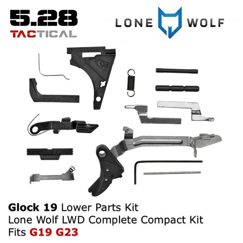 Glock 19 Lower Parts Kit Lone Wolf LWD Complete Compact Kit G19 G23 ...