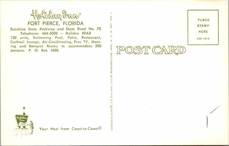 Postcard LODGE SCENE Fort Pierce Florida FL a/10 AM8651 | eBay