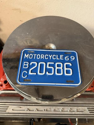 1969 BRITISH COLUMBIA BC MOTORCYCLE LICENSE PLATE 20586 CANADA | eBay
