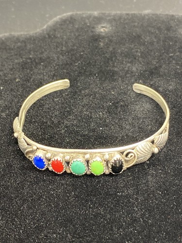 Jason Livingston Navajo Multi Stone Sterling Silver Cuff Bracelet | eBay