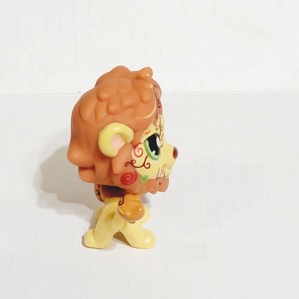Littlest Pet Shop LPS Lion #944 Yellow Orange Markings Tattoo Green ...