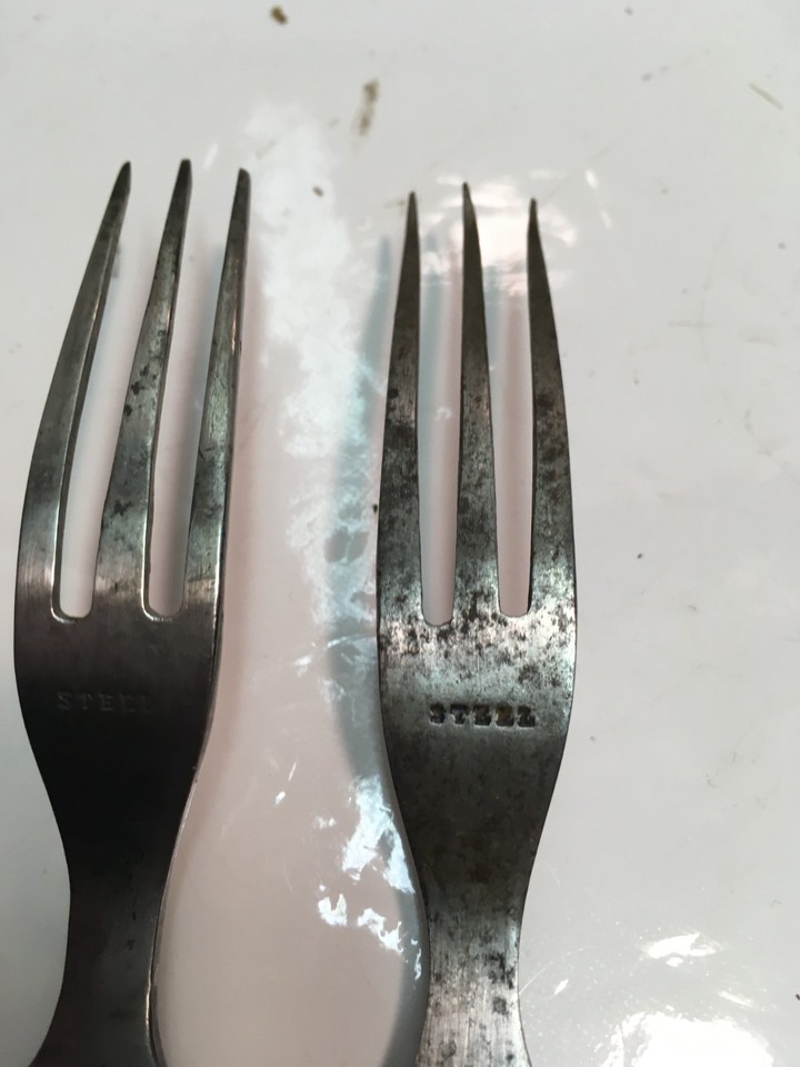 5 ANTIQUE B one Handle 3 Prong Tine Forks | eBay