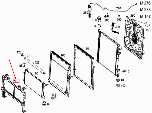 NEW MERCEDES-BENZ GLE W166 RADIATOR MOUNT FRAME A1665052130 ORIGINAL NO ...