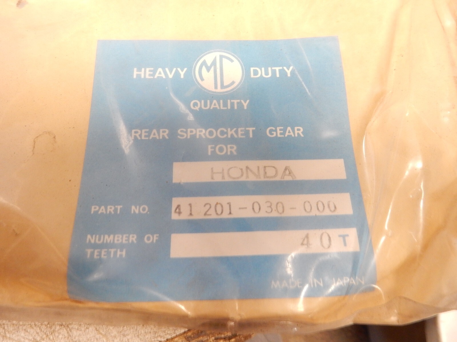NOS MC Brand 40 Tooth 40T Rear Sprocket Fits: Honda CA200 CM91 41201 ...