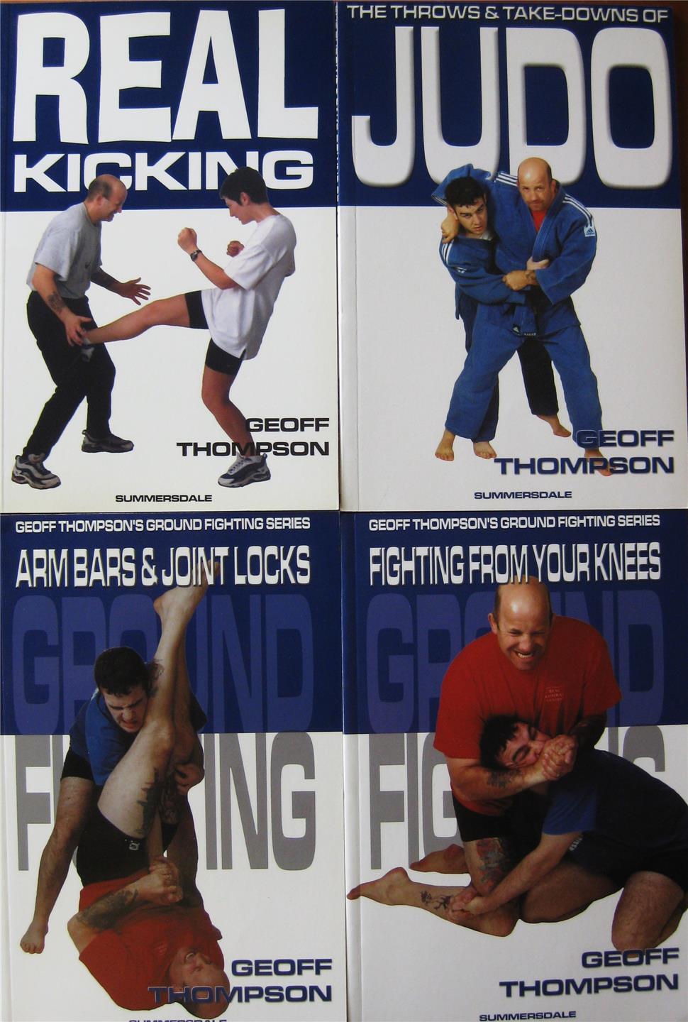 RARE FOUR BOOK SET OF GEOFF THOMPSON GROUND FIGHTING JUDO KICKING ...