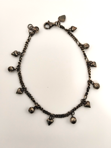 Vintage 925 Sterling Silver Hong Kong Jingle Bell Ball Anklet Bracelet ...