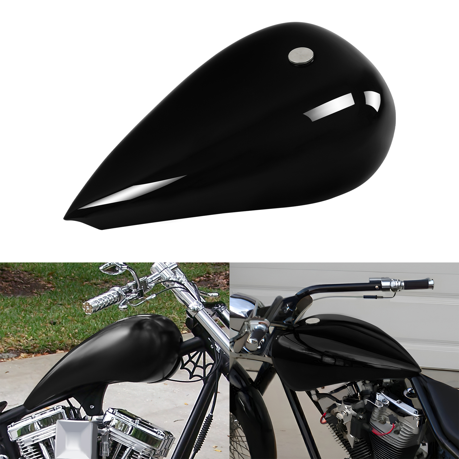 Custom 5" Stretched 4.5 Gallons Fuel Gas Tank Fit For Harley Chopper ...
