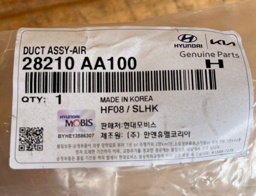 OEM 28210-AA100 Duct Assy-Air Ems/Usps for Hyundai Elantra 2021~2023 ...