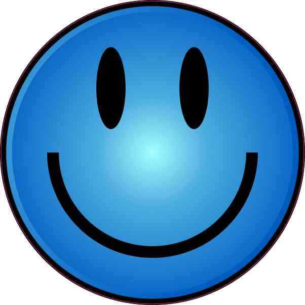 4in x 4in Blue Happy Face Sticker Car Truck Vehicle Bumper Decal | eBay