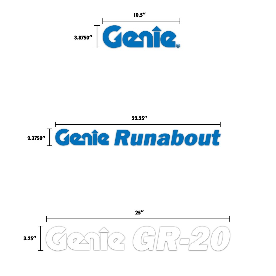 Complete Decal Kit for Genie GR20 Decal Kit Runabout Lift Stickers Made ...