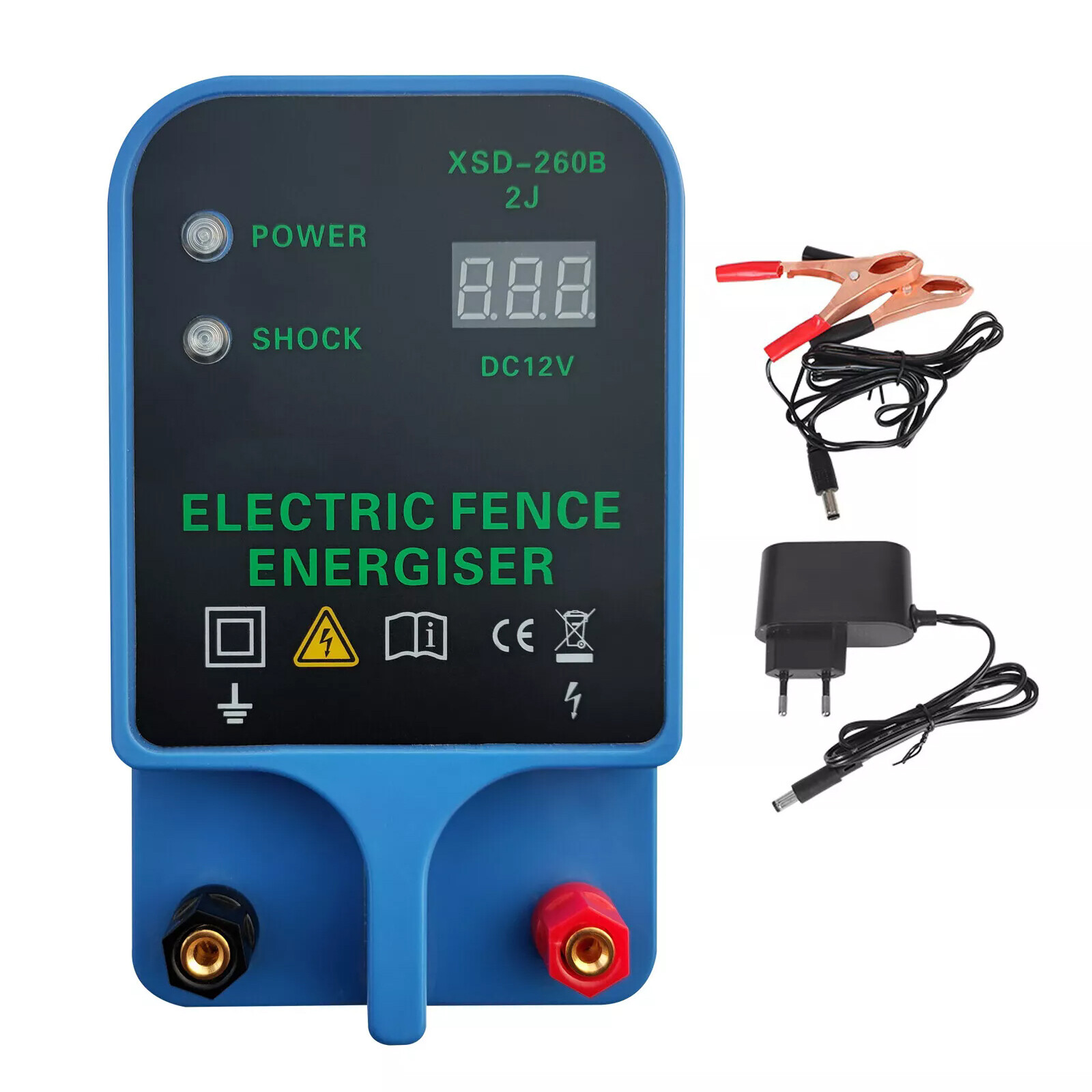 10KM DC12V Electric Fence Energizer Controller LCD Display For Poulty ...