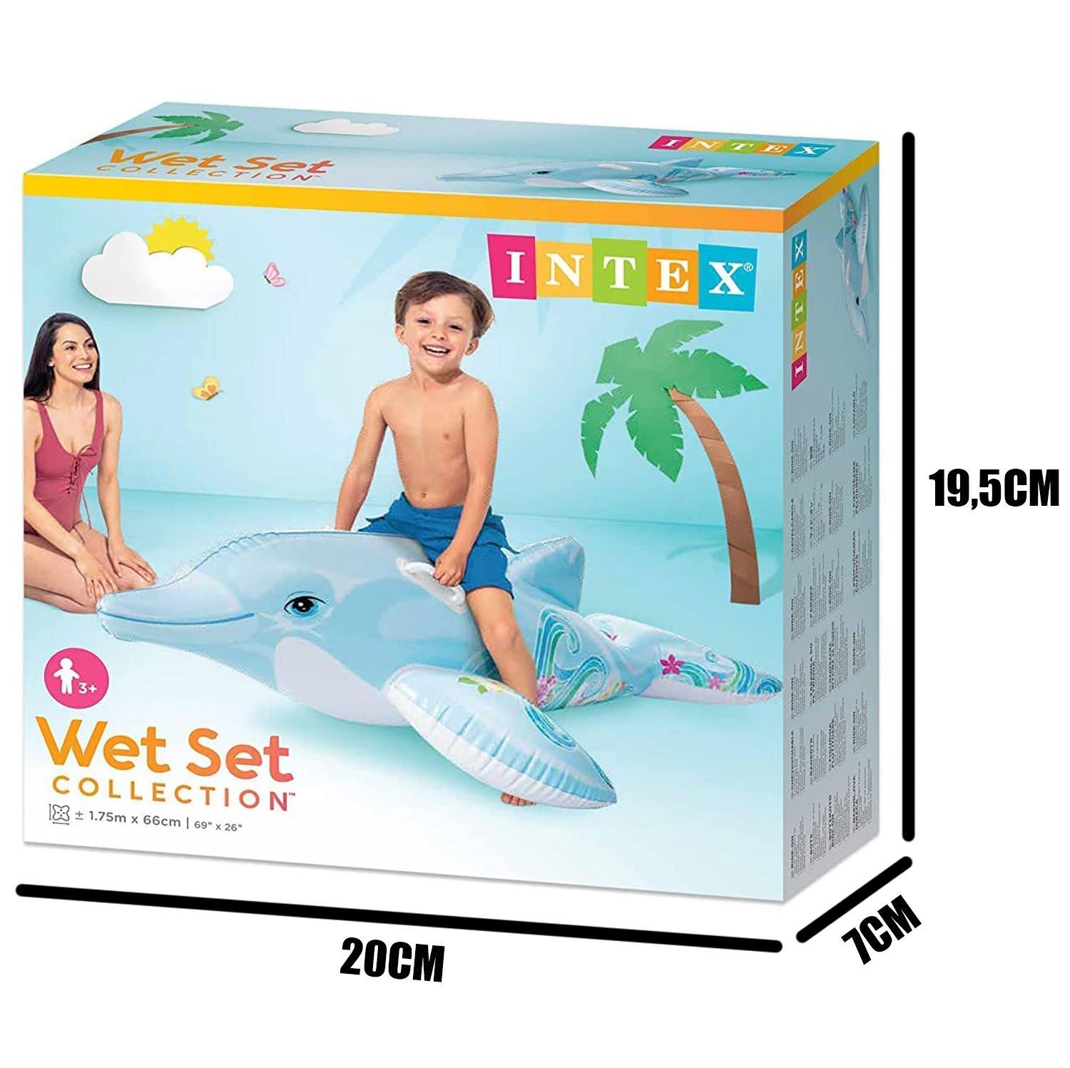 Intex Inflatable Dolphin Rider Ride On Beach Toy Lilo Swim Pool Float ...
