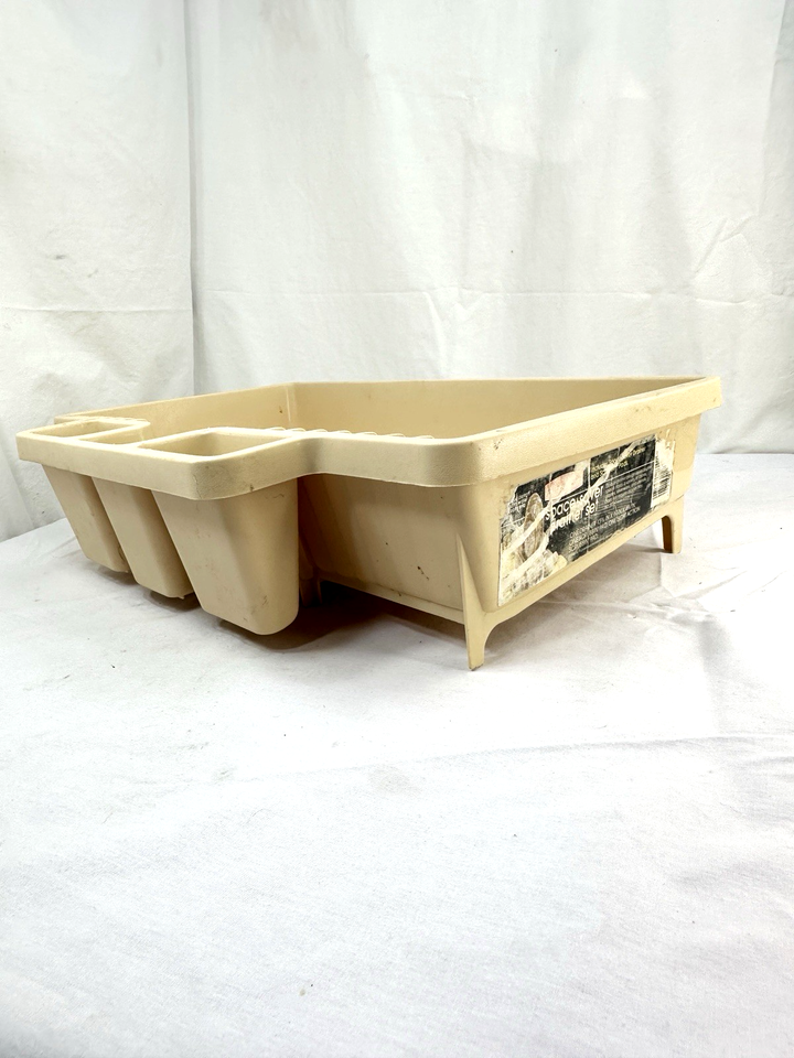 Vtg Rubbermaid 6054 Space Saver Drainer Dish Dry Rack Plastic Almond ...