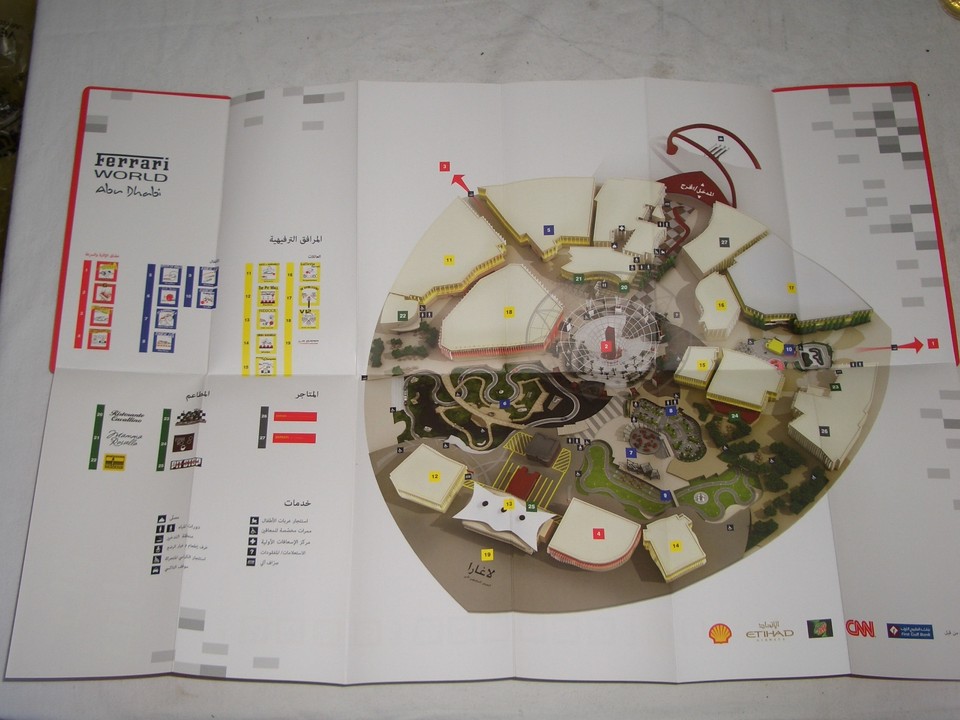 FERRARI WORLD - Abu Dhabi - Leporello Plan | eBay.de