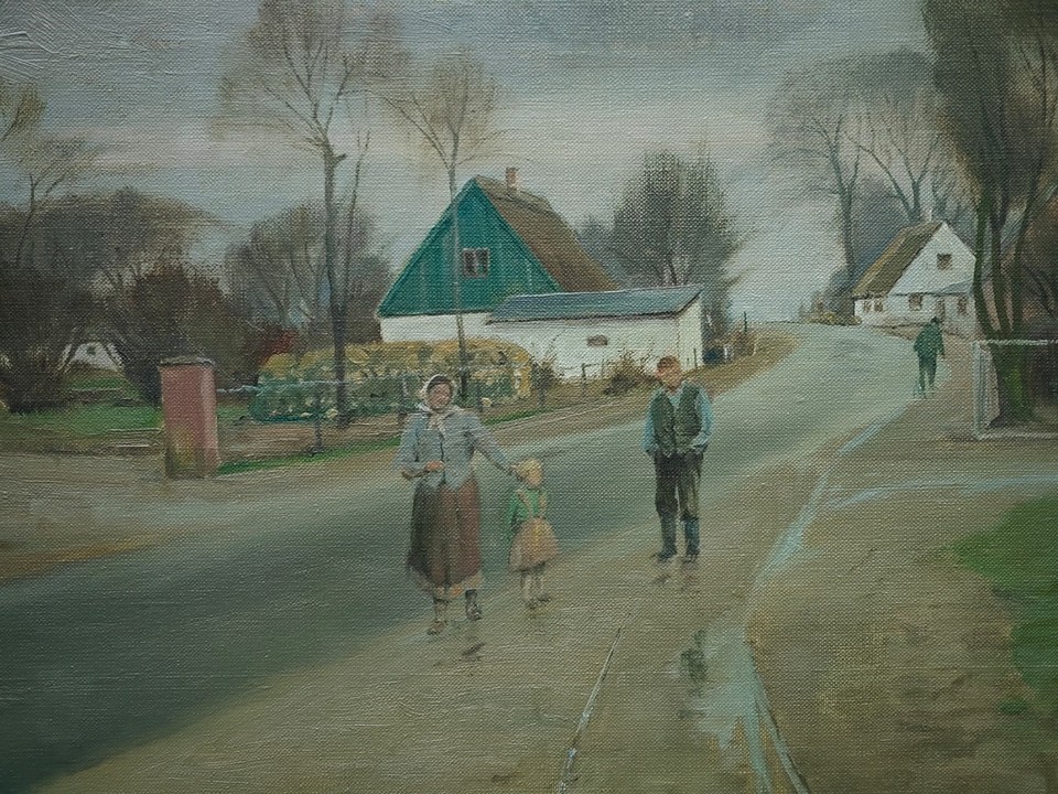 Theodore Bernard Dahl (1886-1971) Danish Village Strada Scena – Oil On ...