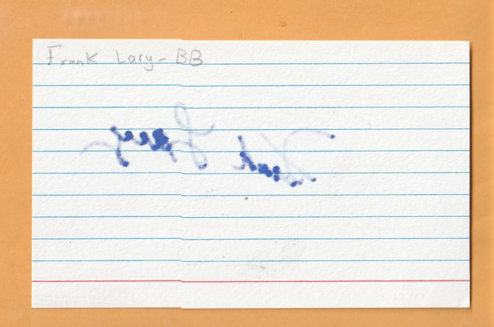 Frank Lary Detroit Tigers AUTO Signed 3x5 Card New York Mets Northport ...