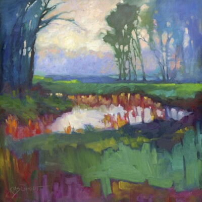 Mist Slowly Rising, Karen Mathison Schmidt, Wall Art Print Poster 14" x ...