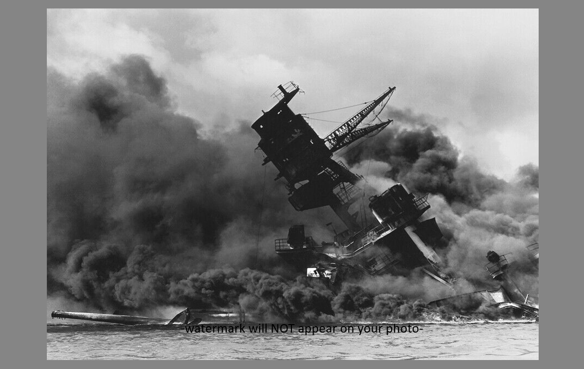 USS Arizona Sinking PHOTO Pearl Harbor Attack World War 2 Battleship ...