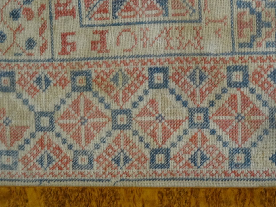 SUPERB 17c. MANNER of ELIZABETH ROBERT STITCHED NEEDLEWORK SAMPLER | eBay