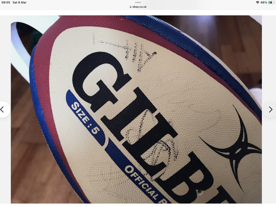 Signed England Team Union Rugby Ball 18 Signatures Official Size 5 Hero ...