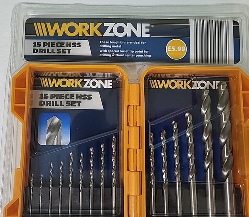 Workzone 15 Piece Drill Bit Set Brand New in Case - Choose Wood, Metal or Multi | eBay UK