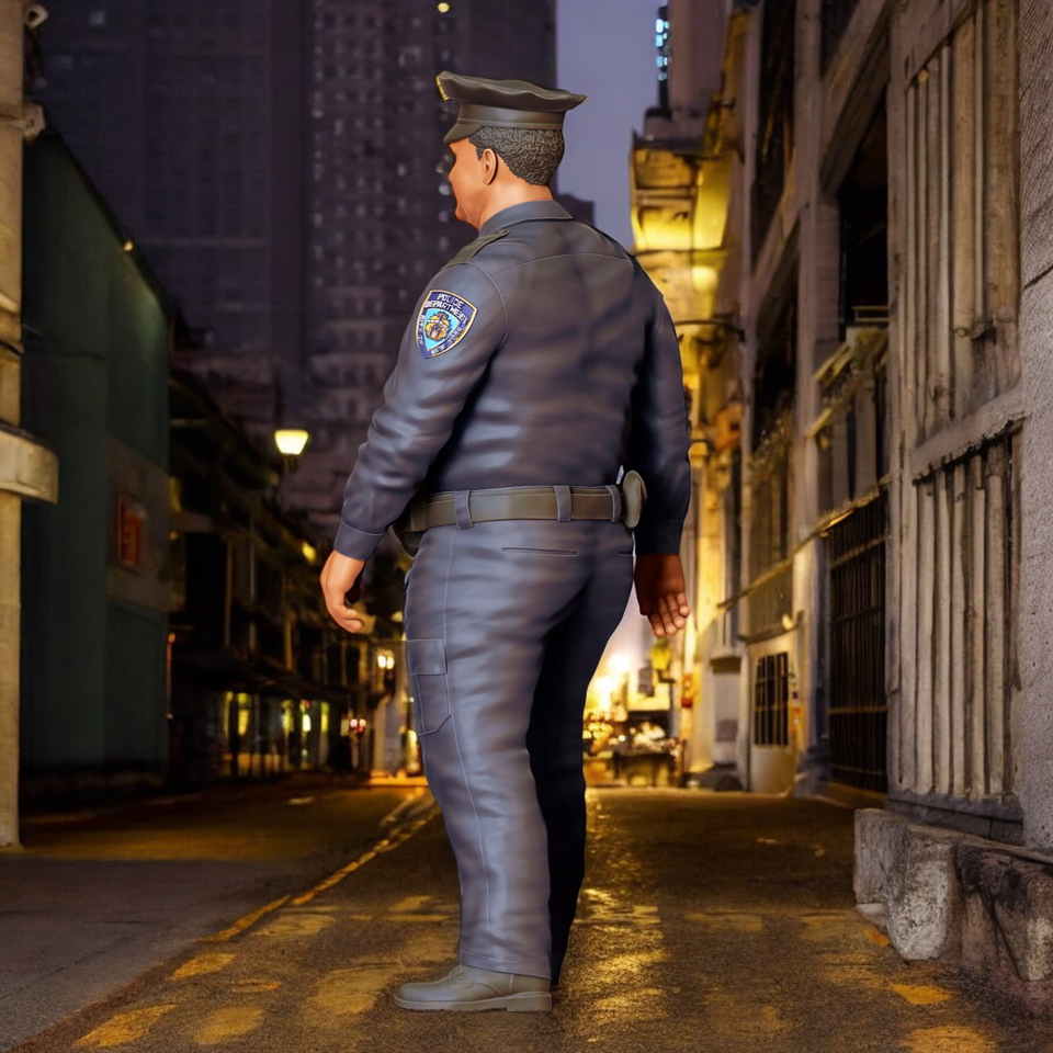 Overweight Police Figure Resin 3d printed, Unpainted, Model RR Diorama ...