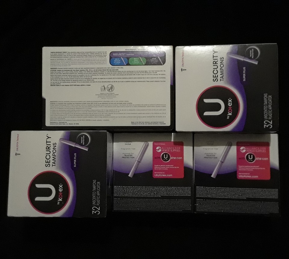 U By Kotex Security Super Plus Tampons - 5 Box Bulk Lot - Clearance ...