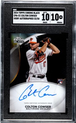 SGC 10/10 2024 Topps Chrome Black Colton Cowser Ivory Autograph /50 ...